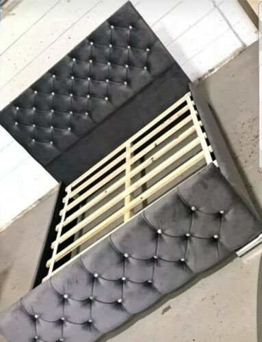 Florida Bed Plush Velvet Bed Frame - Etsy UK