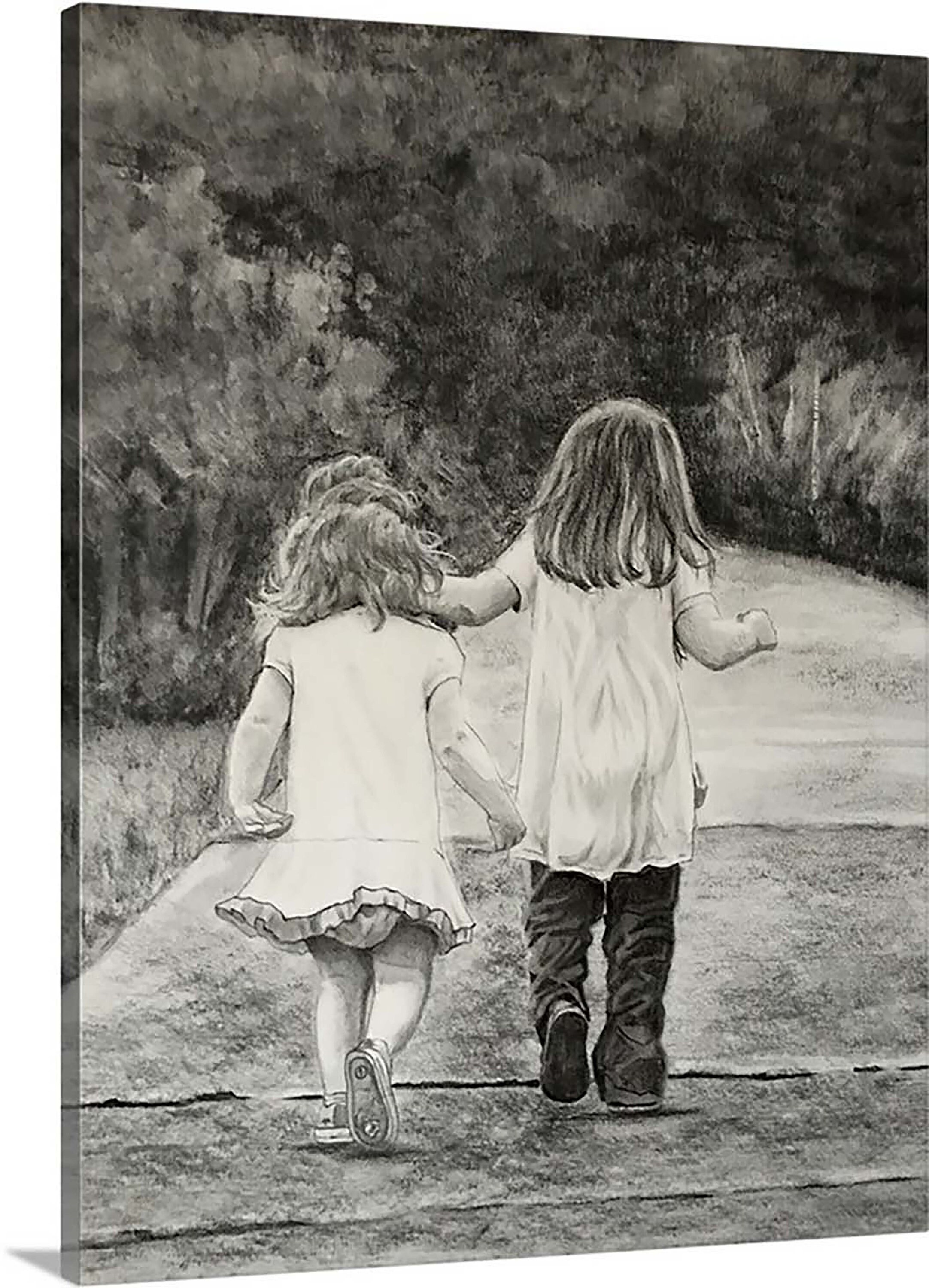 Big Sister This is a 16x20 graphite of a big sister holding her little ...