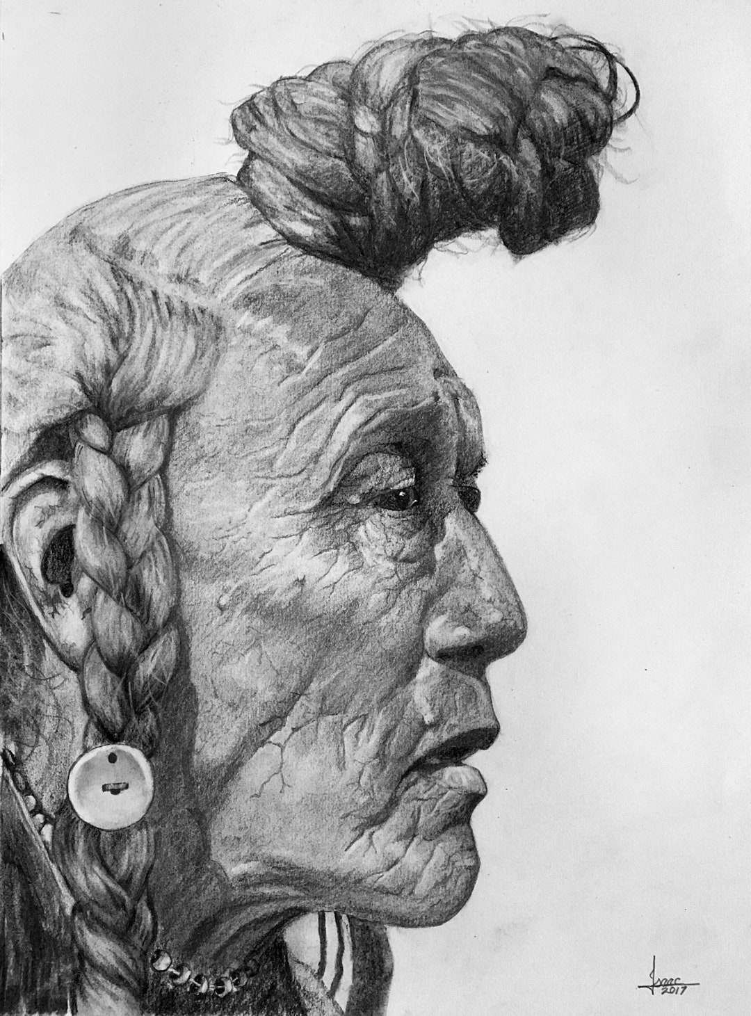 Chief Bear Bull This is a 16x20.5 Framed Graphite Portrait of a Great ...
