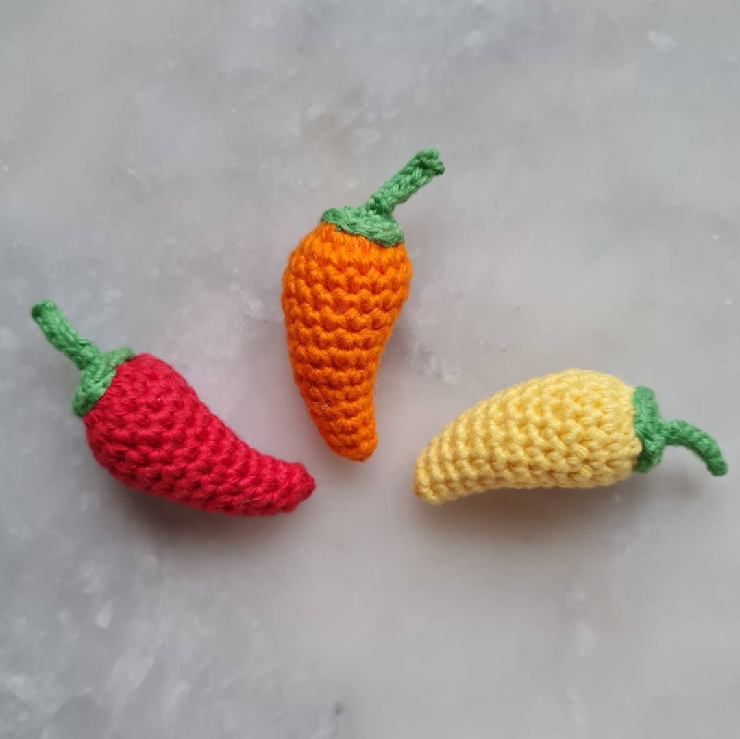 Crochet, Play Food Chili Pepper - Etsy