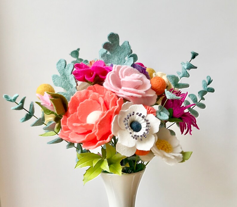 Eucalyptus Stems Felt Eucalyptus Felt Flowers Felt - Etsy