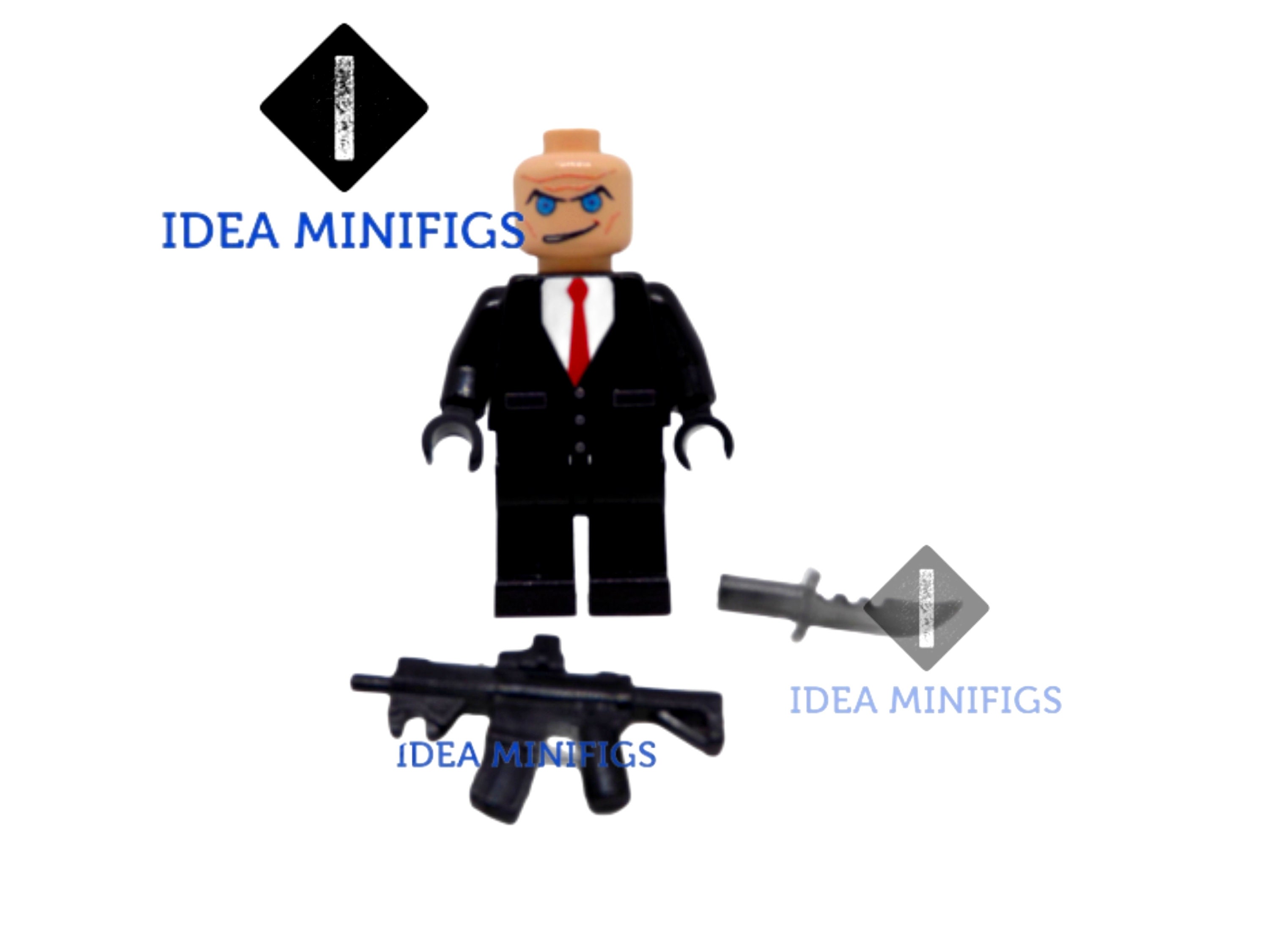 Custom UV Printed Hitman Agent 47 Minifig - Model Built of LEGO ...
