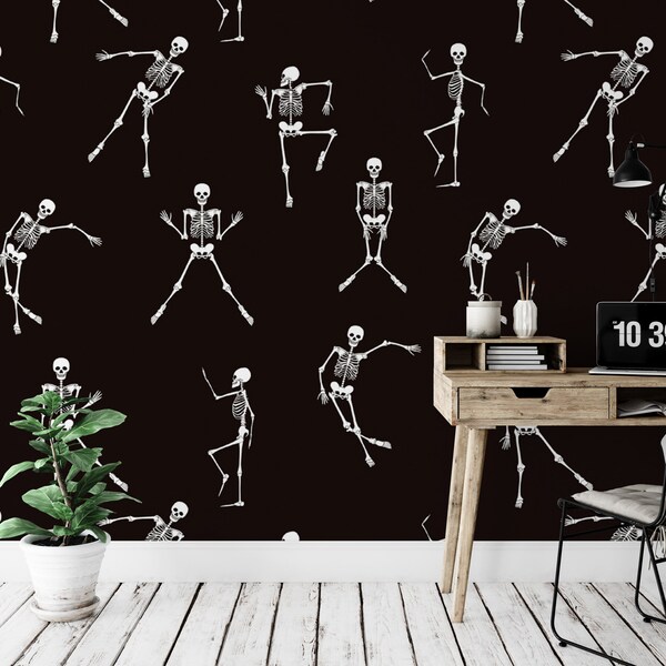 Skeleton Wallpaper 036 Grunge Murals - Etsy