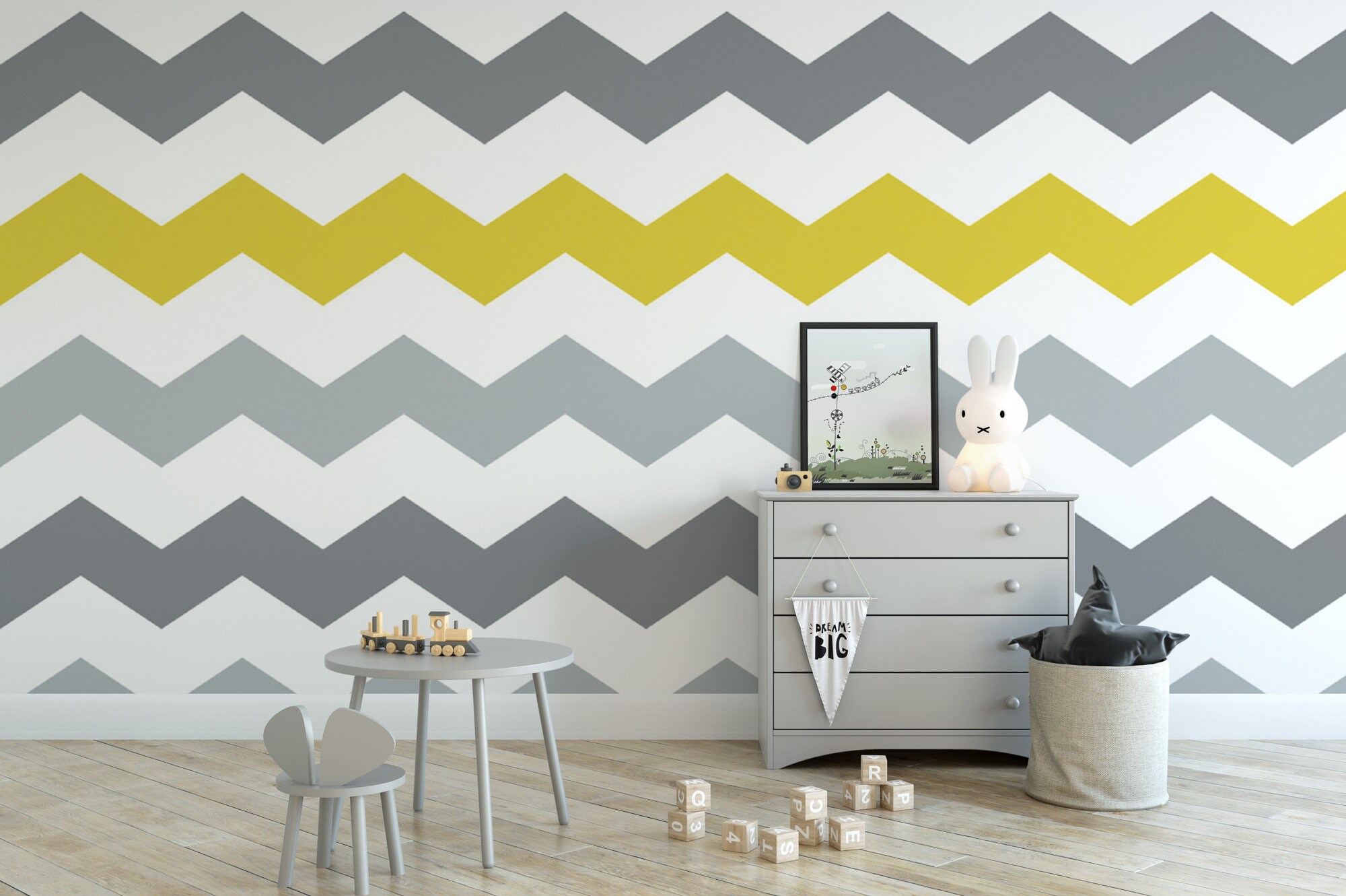 Gray Yellow Chevron Background