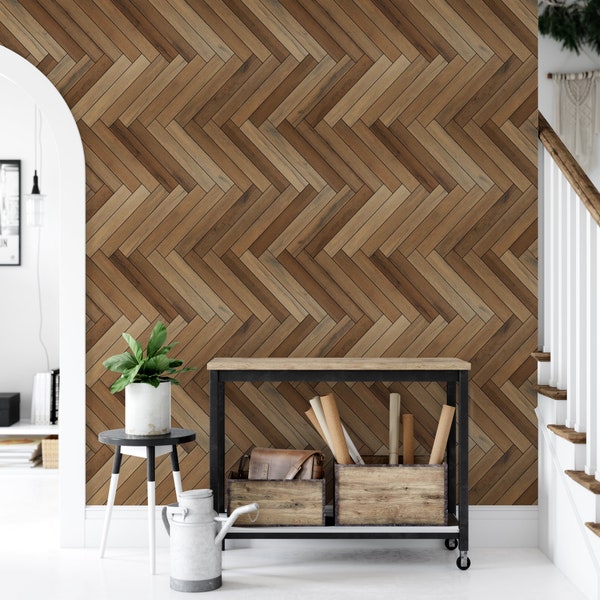 Herringbone Wood Wall Art - Etsy
