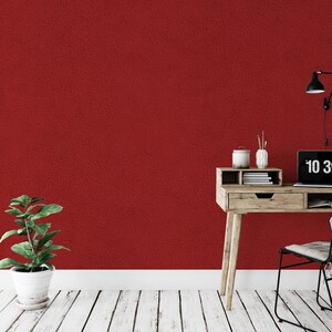 Red Leather Faux Texture Removable Wallpaper, Simple, Minimalist, Peel ...
