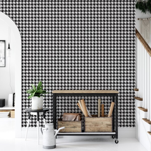 Houndstooth Pattern Removable Wallpaper - Etsy