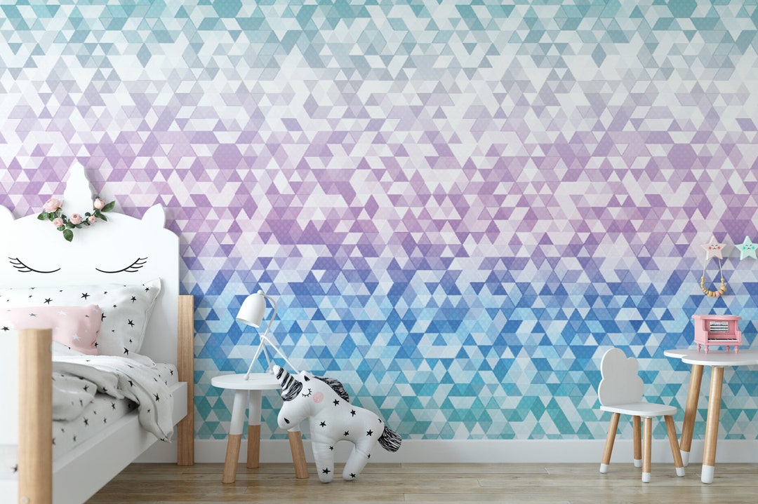 Pastel Triangles Removable Wallpaper, Wall Art, Peel and Stick ...