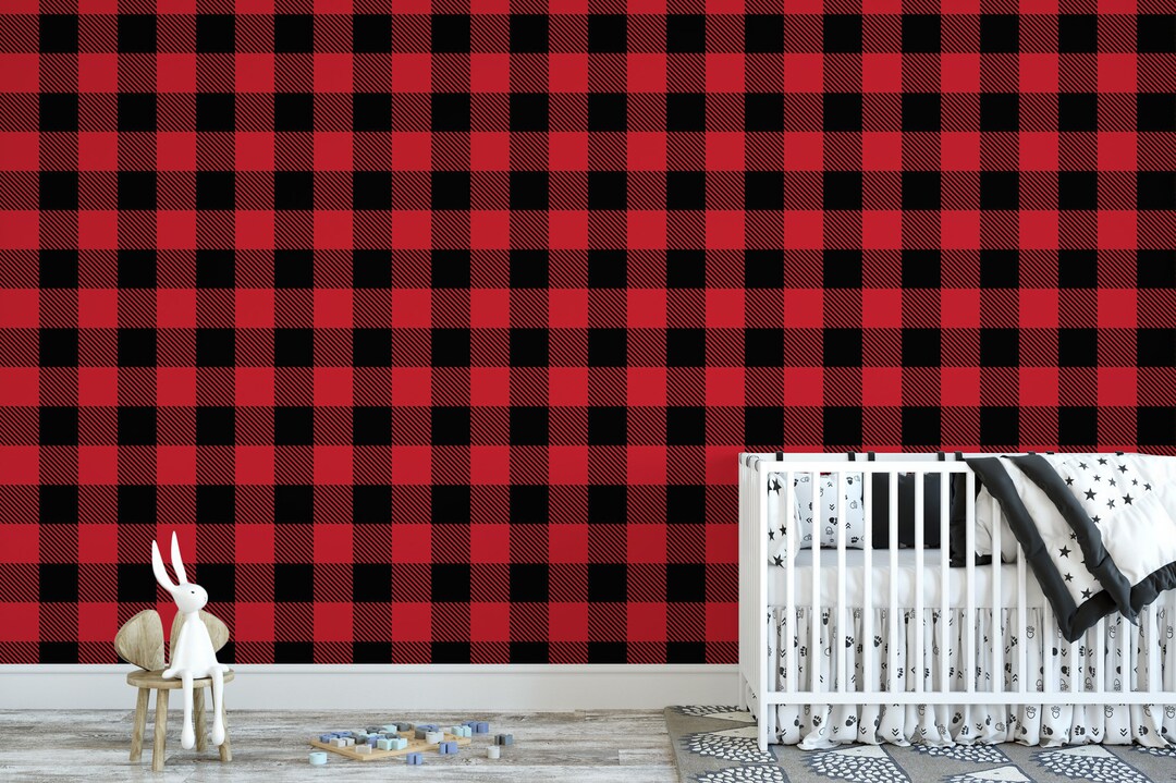Christmas Buffalo Plaid Removable Wallpaper, Peel and Stick Wallpaper ...