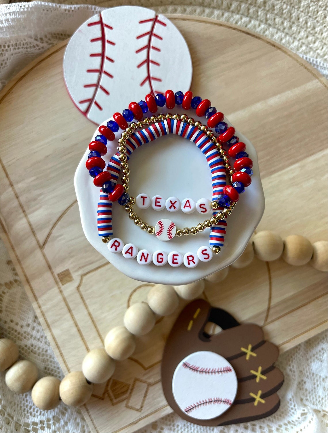 Texas Rangers 18k Gold Filled Stackable Bracelets Rangers Bracelets ...