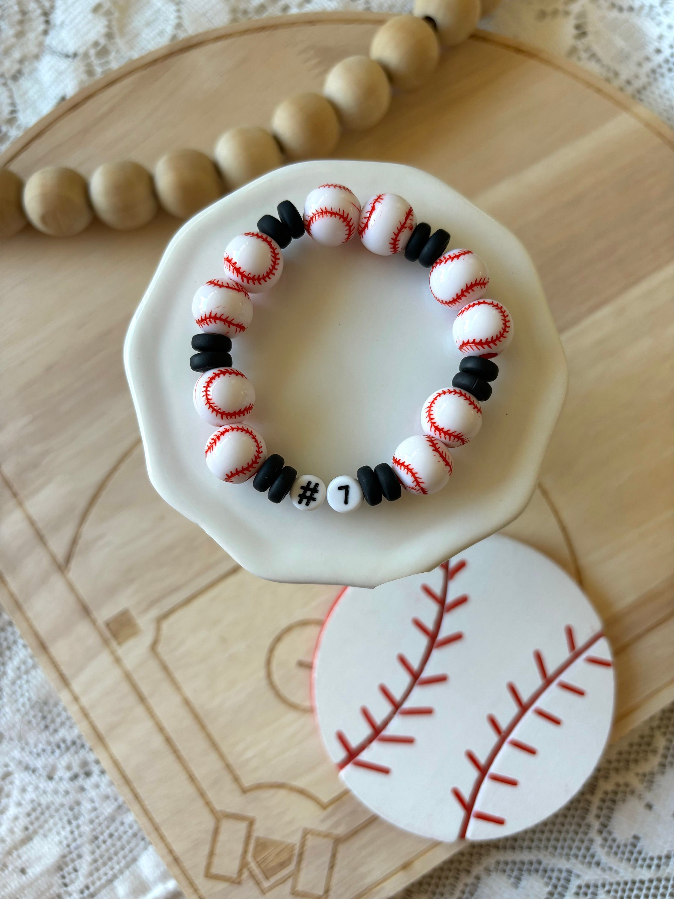 Custom Baseball Bracelets Beaded Bracelets Baseball Season Jewelry for ...