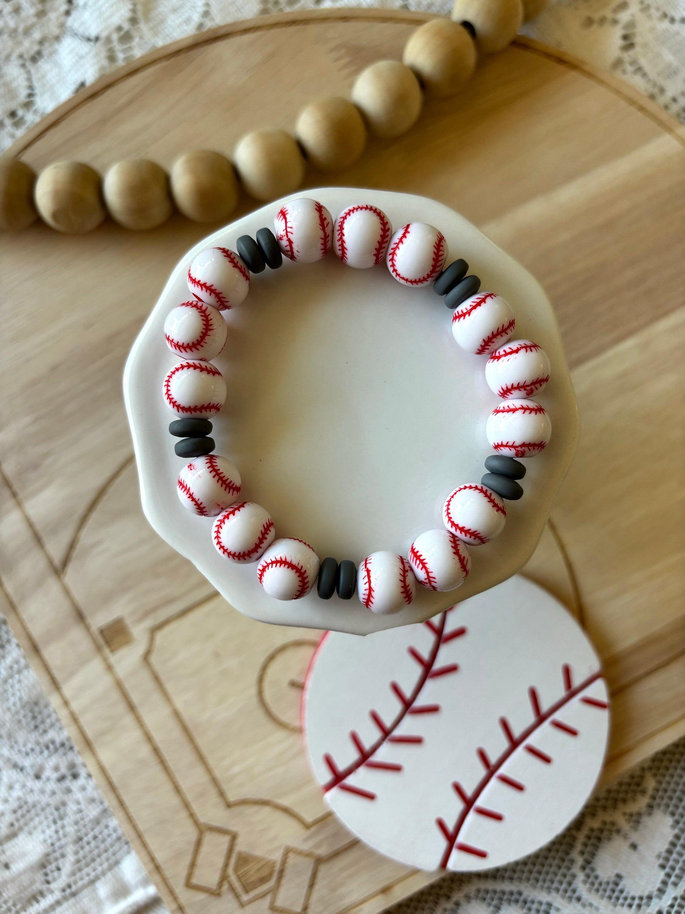 Custom Baseball Bracelets Beaded Bracelets Baseball Season Jewelry for ...