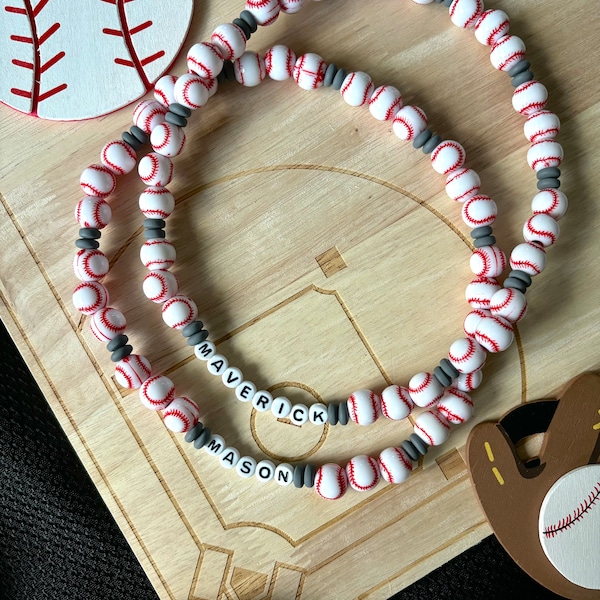 Baseball Beaded Necklace - Etsy