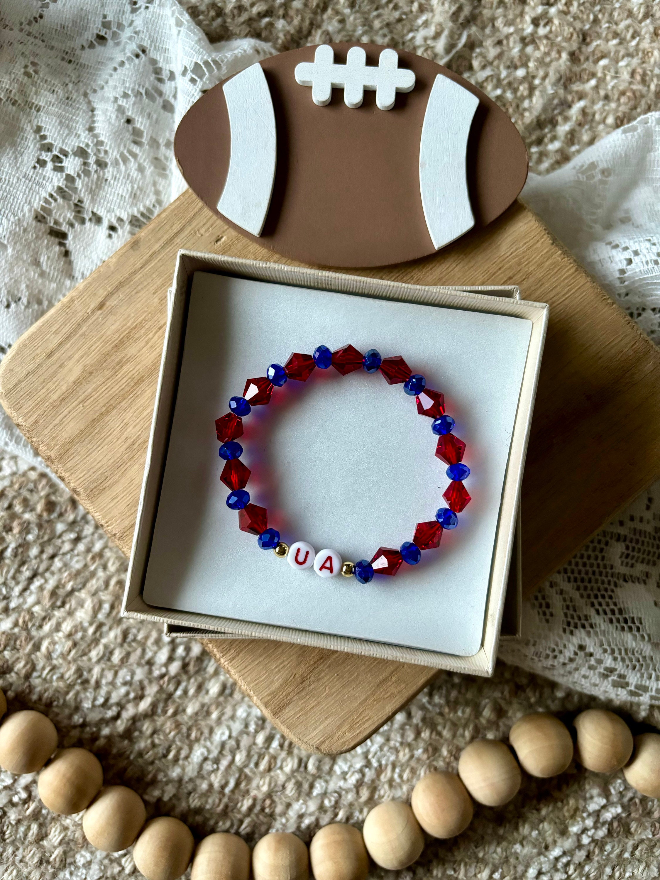 UA Inspired Football 18k Gold Filled Stackable Bracelets College ...