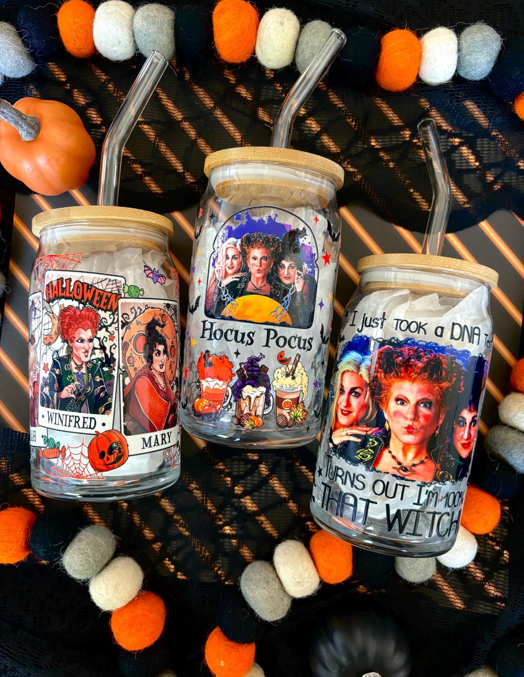 Hocus Pocus Inspired 16oz Beer Can Glass- Sanderson Sisters- Class Cup ...