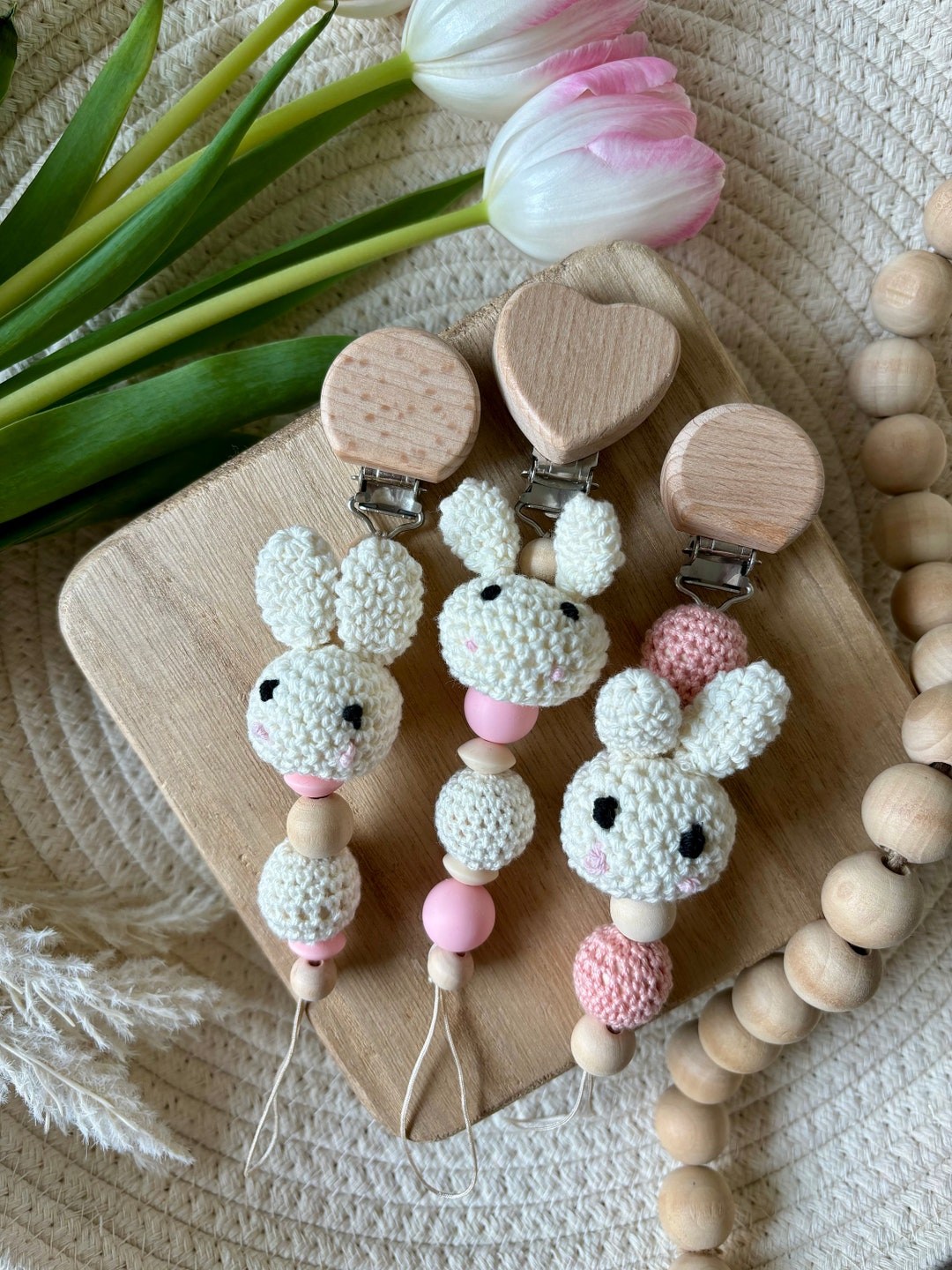 Baby Bunny Pacifier Clips Bunnies Babies Pacifier Holder Pacifiers ...