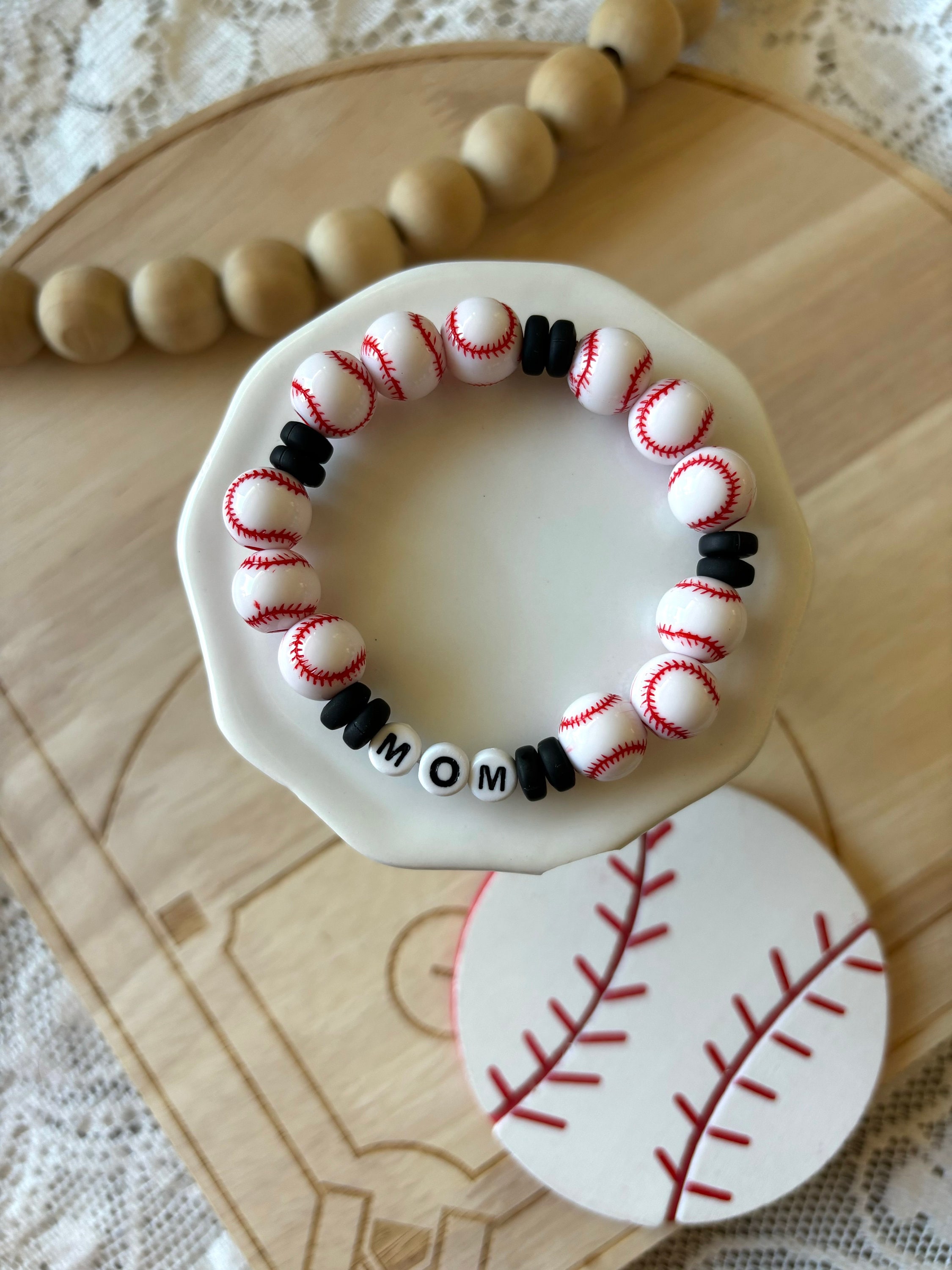 Custom Baseball Bracelets Beaded Bracelets Baseball Season Jewelry for ...