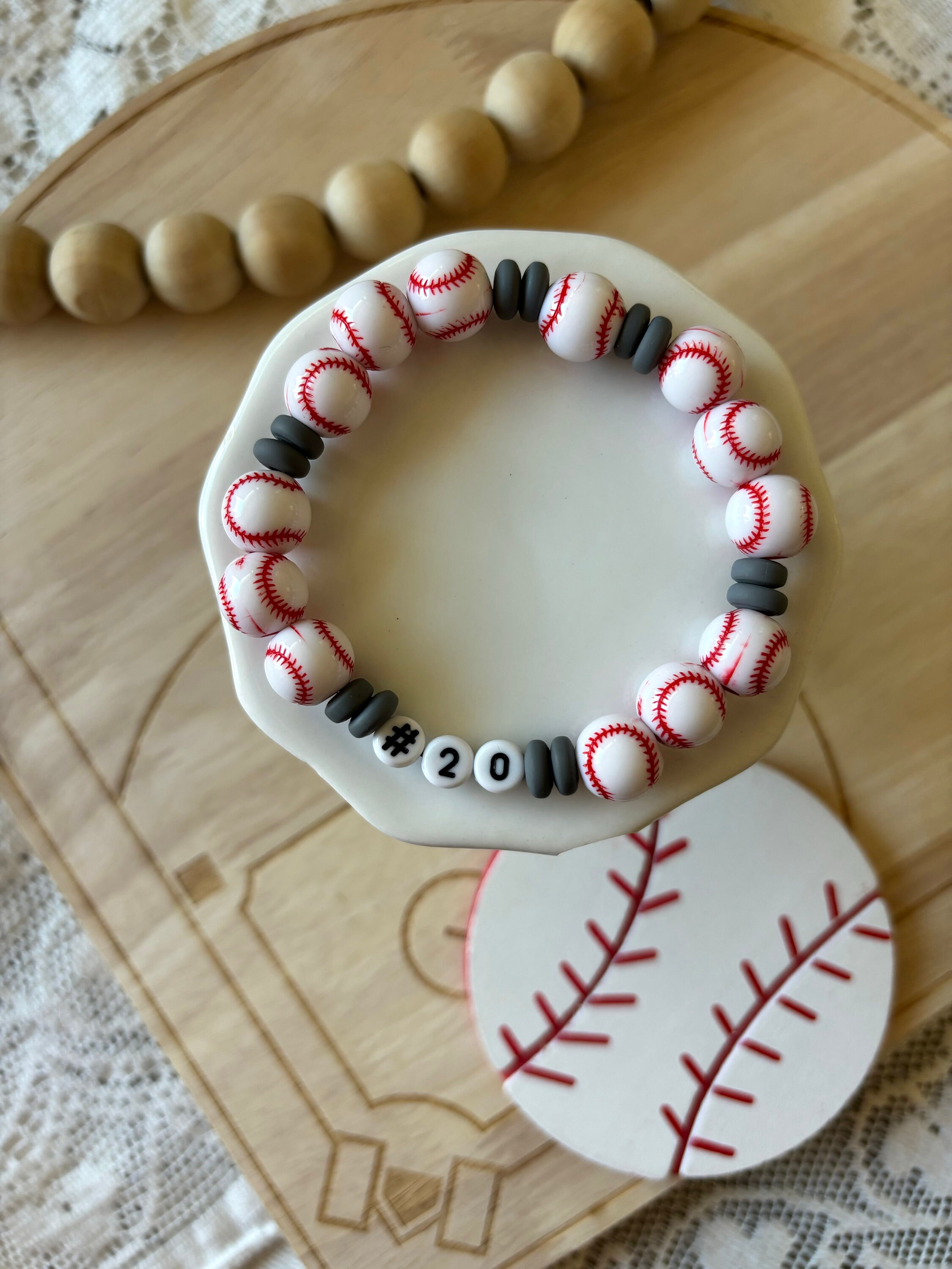 Custom Baseball Bracelets Beaded Bracelets Baseball Season Jewelry for ...