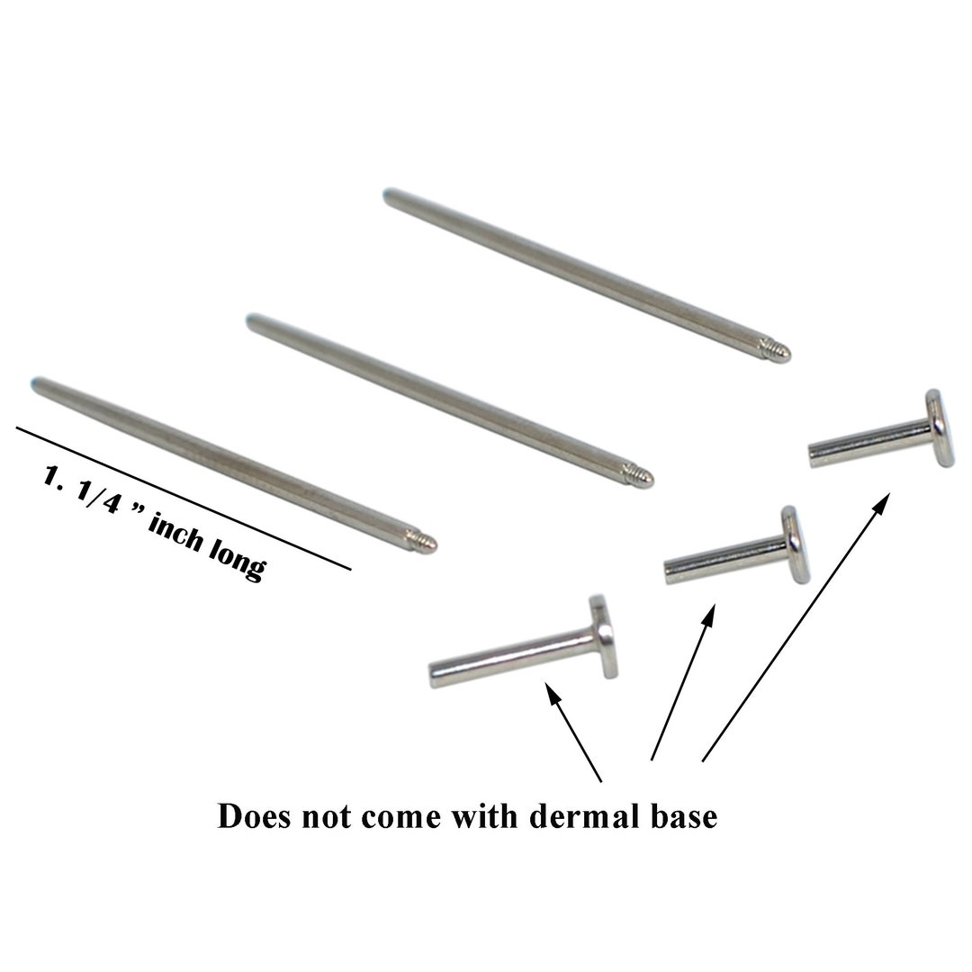3 Dermal Anchor Piercing Insertion Pin Taper Tool 0.9mm 1.0mm and 1.2mm ...