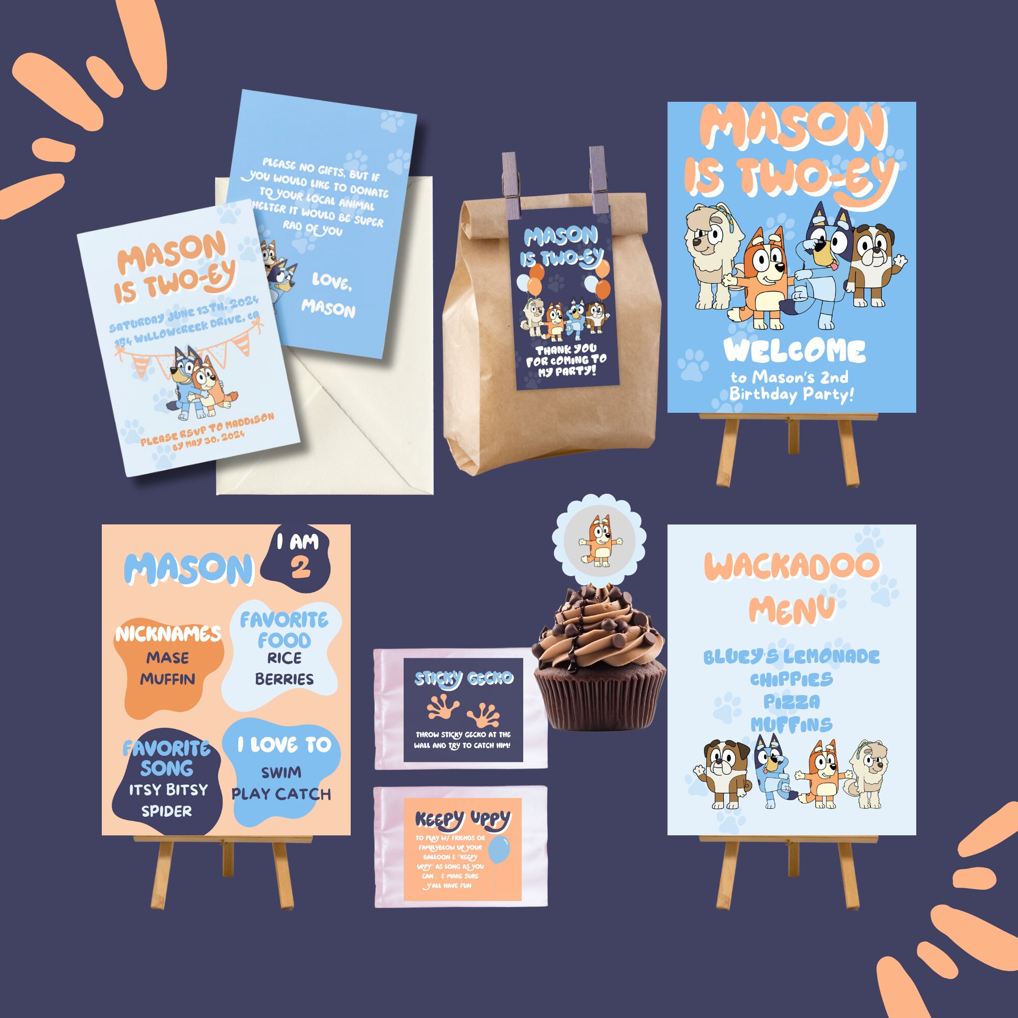 Bluey Birthday Bundle, Printable Bluey Birthday Kit, Editable Bluey ...