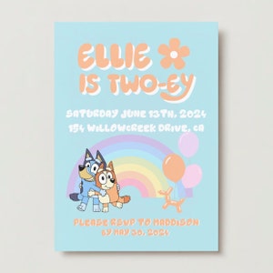 Girl Bluey Birthday Bundle, Printable Girl Bluey Birthday Kit, Editable ...