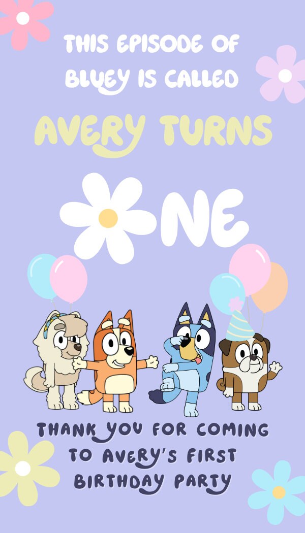 Girl Bluey Party, Bluey Birthday Bundle, Printable Bluey Birthday Kit ...