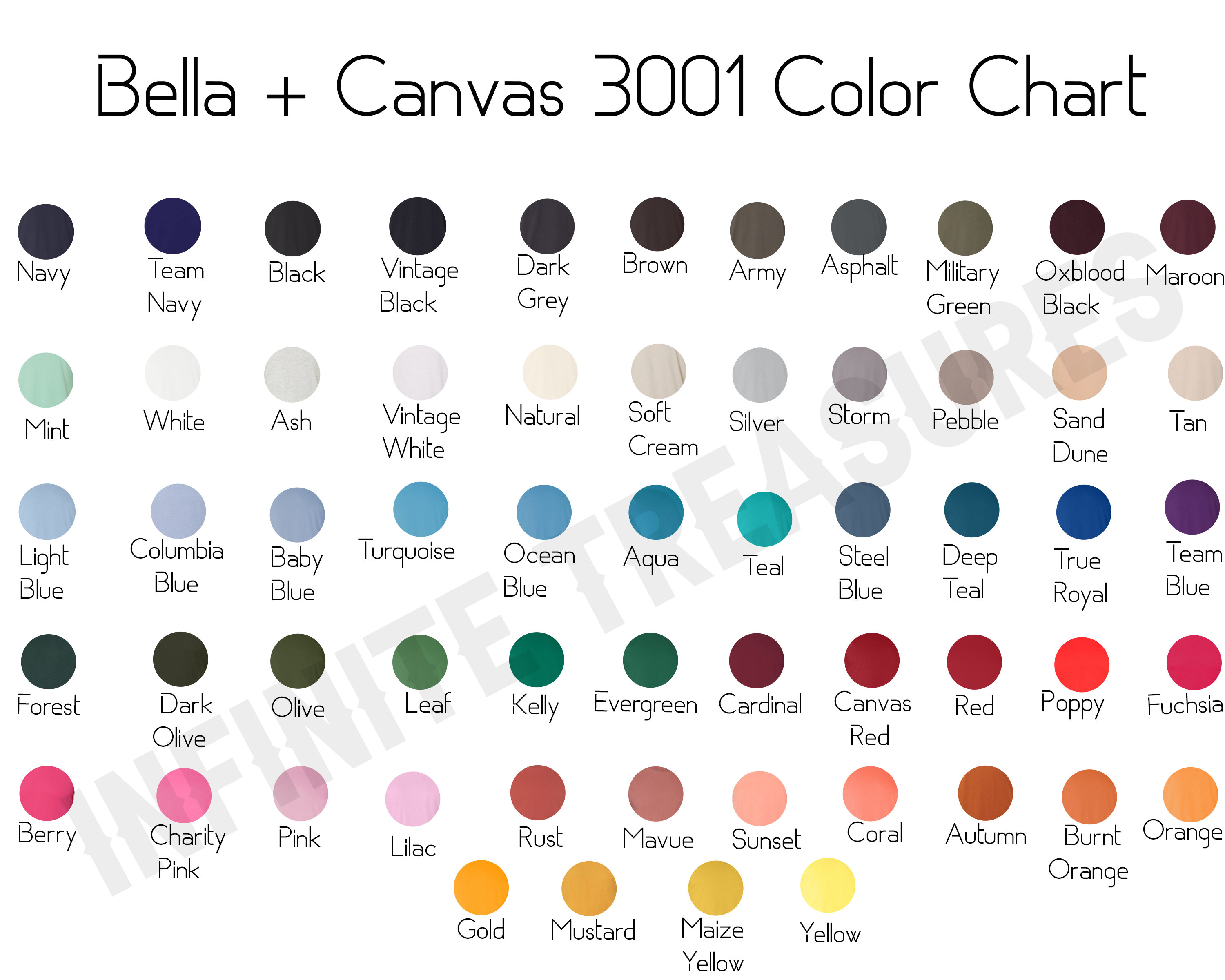 Wall Decor Bella Canvas CVC 3001 Color Chart Home Decor Home & Living ...