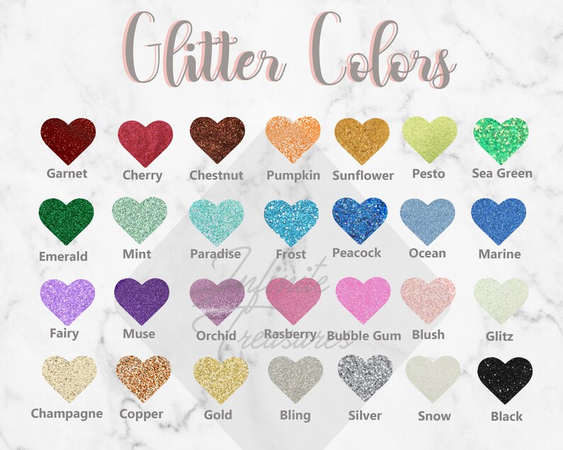 Glitter Chart Recollections PSD JPG 28 Colors Marble | Etsy