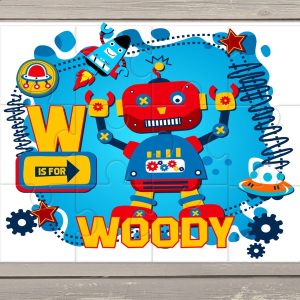Robot Jigsaw Puzzle - Etsy