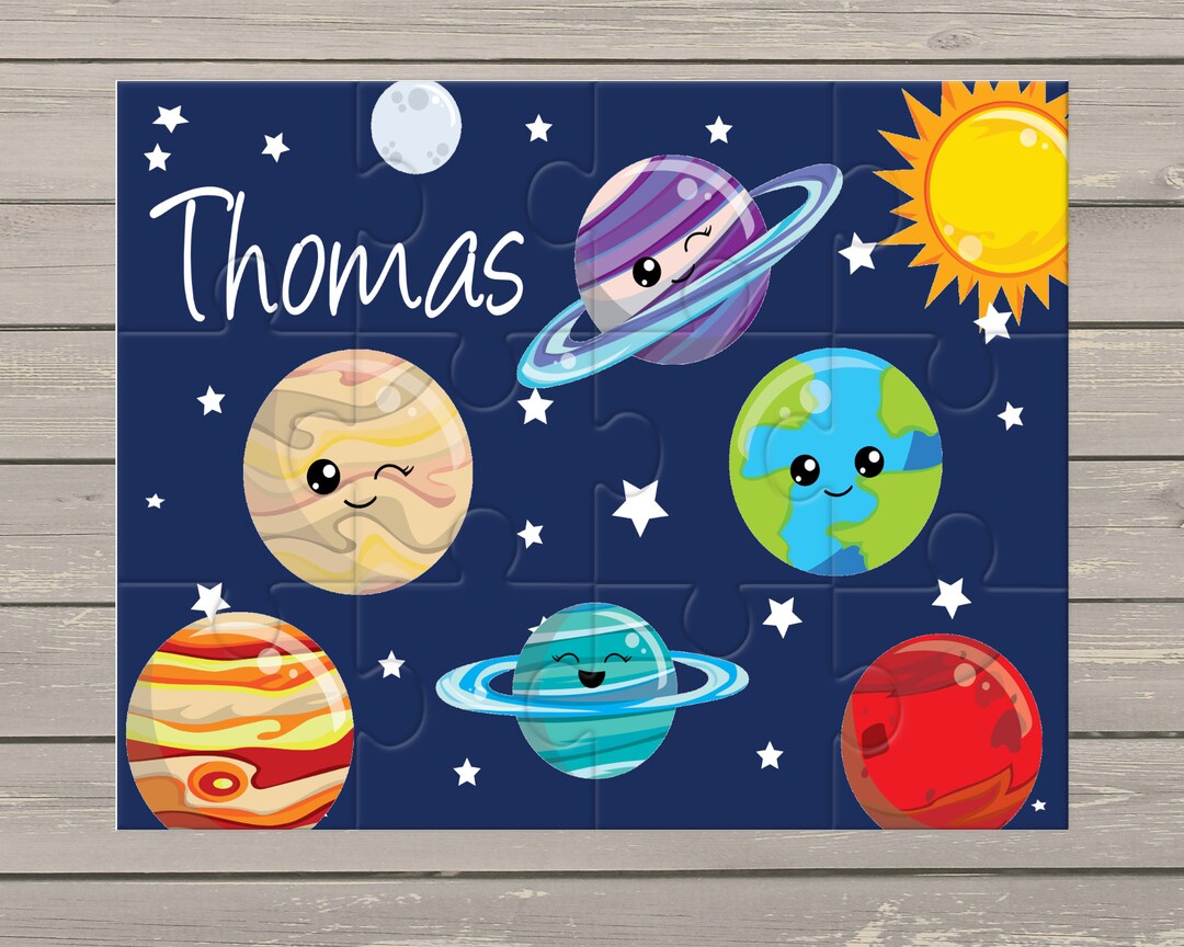 Personalised Space Jigsaw Puzzle, Gifts for Children, Birthday ...