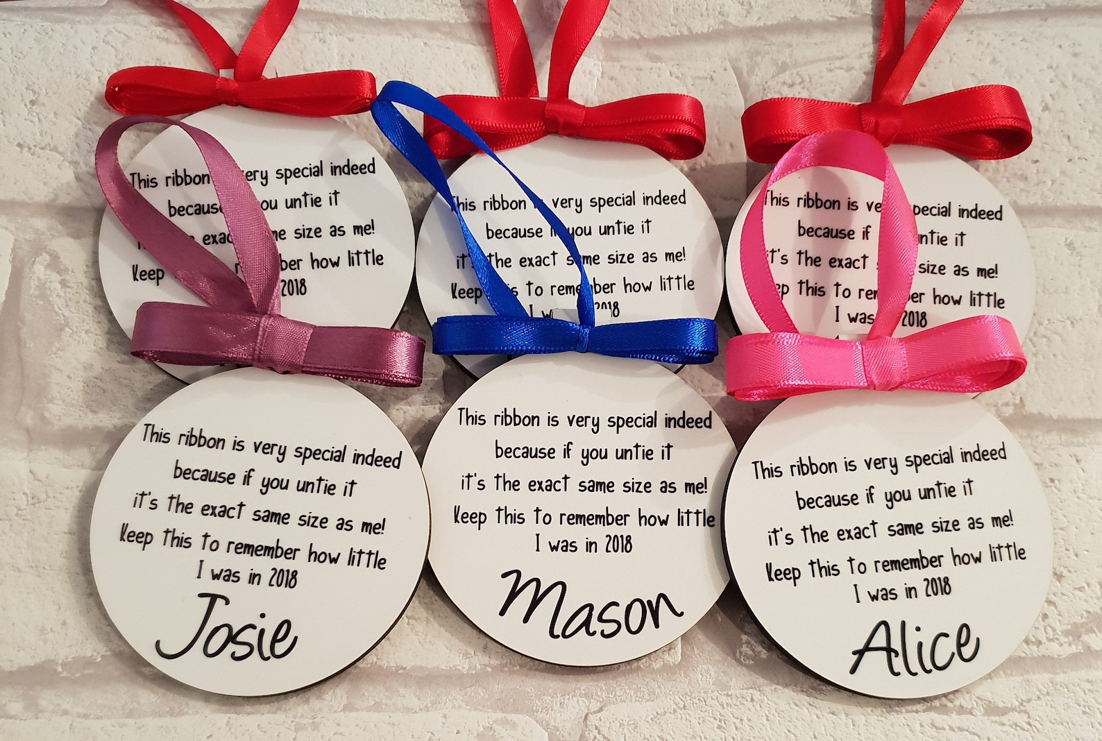 Personalised Height Memory Bauble - Keepsake Gift - Ribbon Measurement ...