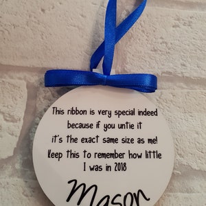 Personalised Height Memory Bauble - Keepsake Gift - Ribbon Measurement ...