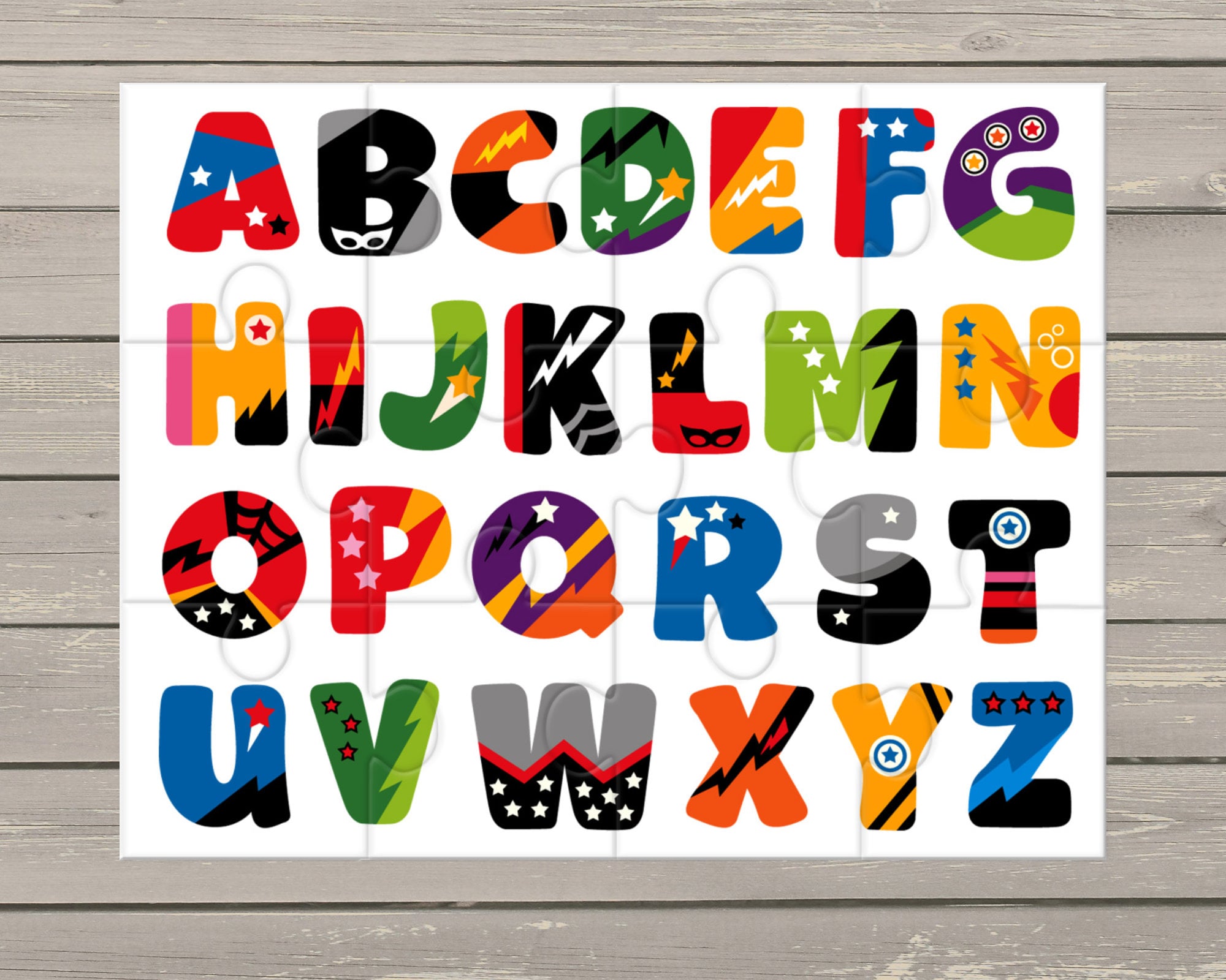 Superhero Letters Clipart