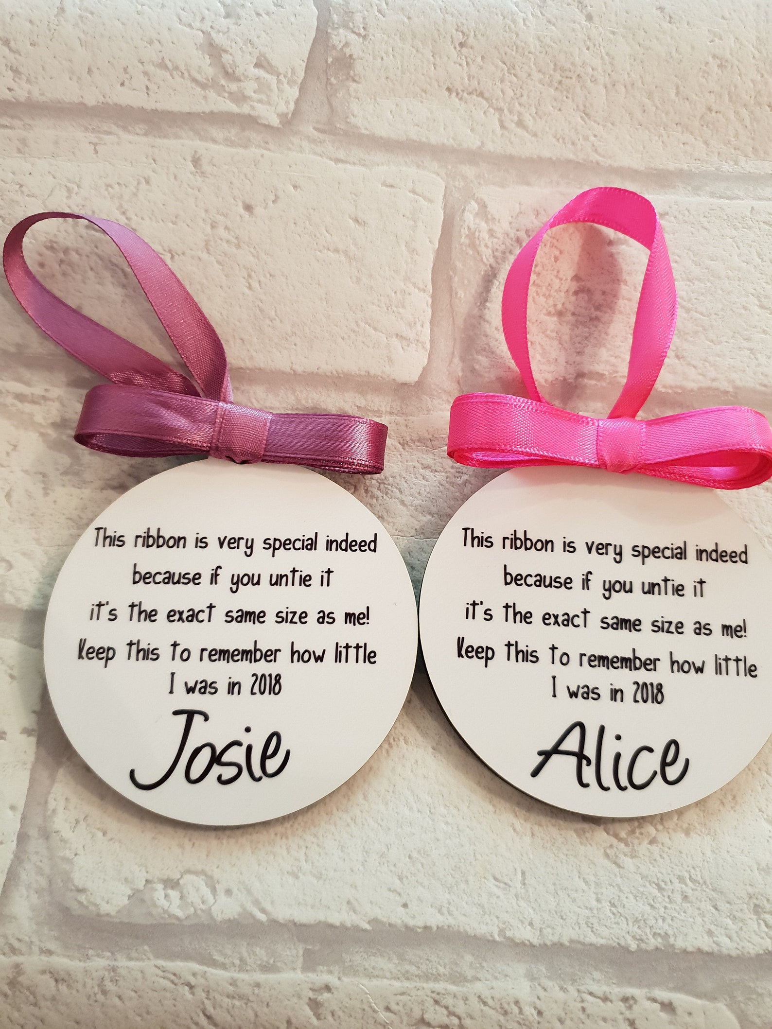 Personalised Height Memory Bauble - Keepsake Gift - Ribbon Measurement ...