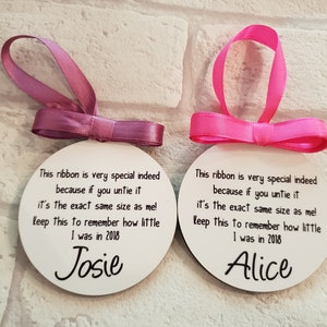 Personalised Height Memory Bauble - Keepsake Gift - Ribbon Measurement ...
