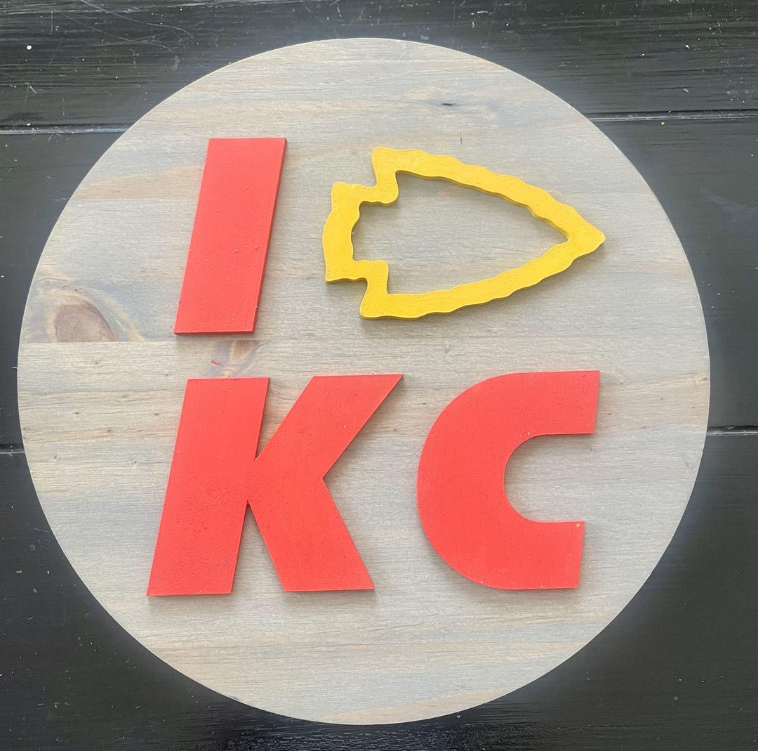 I Love KC Arrowhead Kansas City Wall Decor | Handmade by 14 Year Old ...