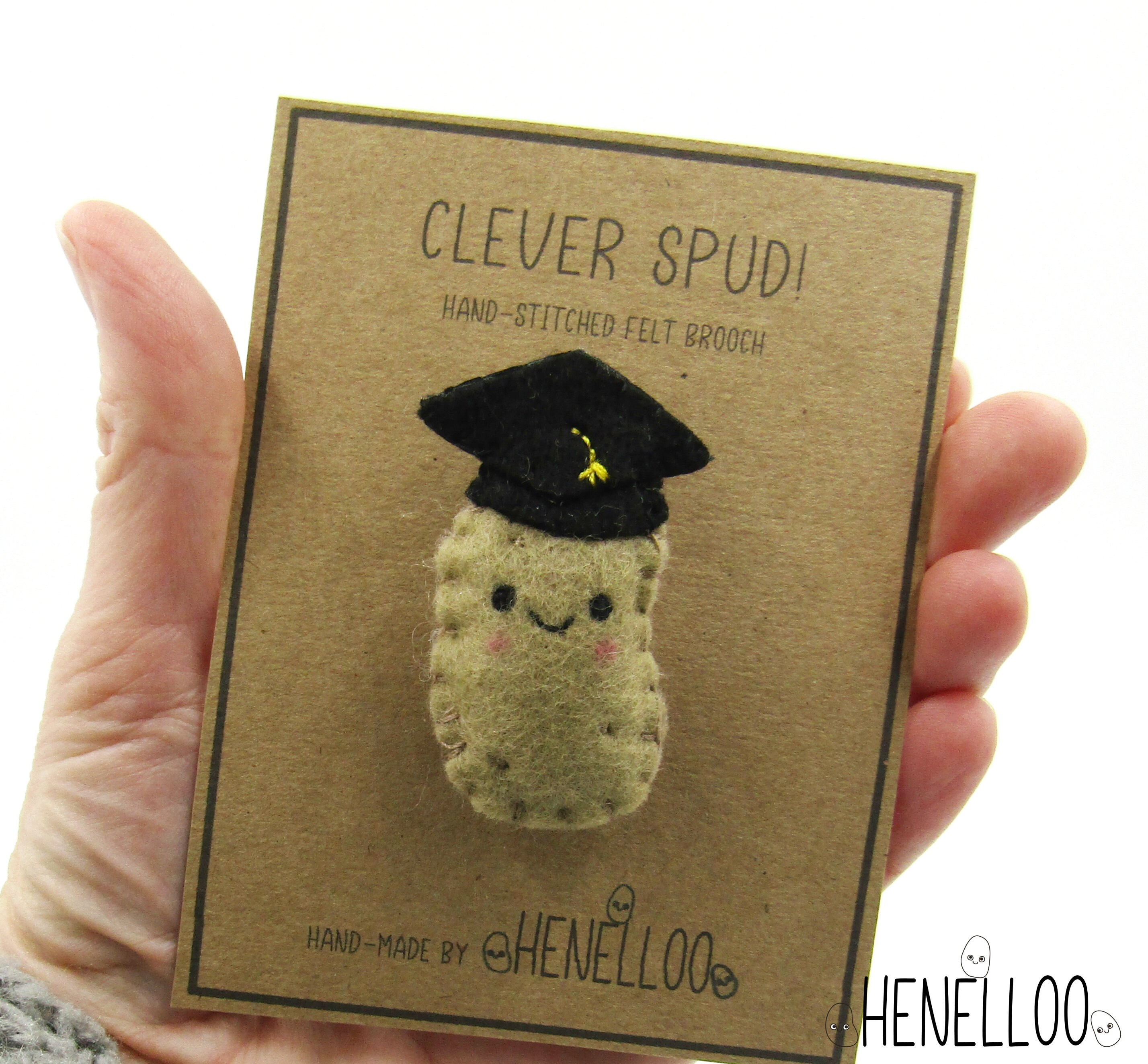 Funny Potato Graduation Magnet or Brooch Clever Spud Potato | Etsy UK