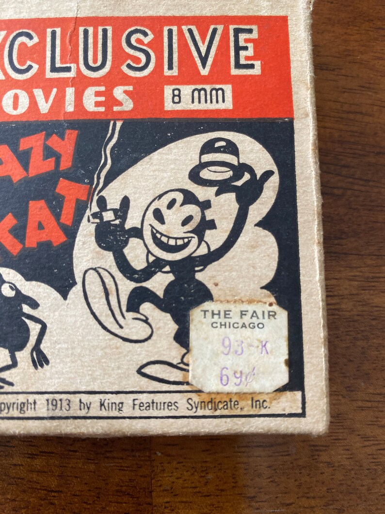 Antique Krazy Kat Cartoon Film Reel - 1930's Krazy Kat 8mm Film Reel and Box - Early Cartoons by ...