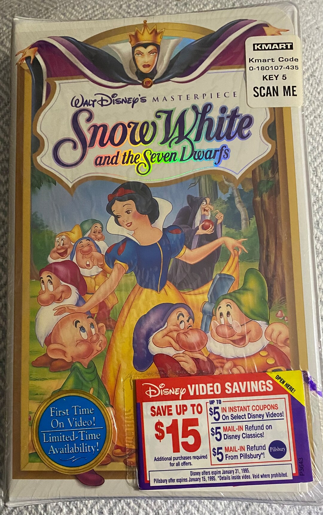 SEALED Walt Disney's Masterpiece Snow White and the Seven Dwarfs VHS, 1994 Released on VHS - Etsy