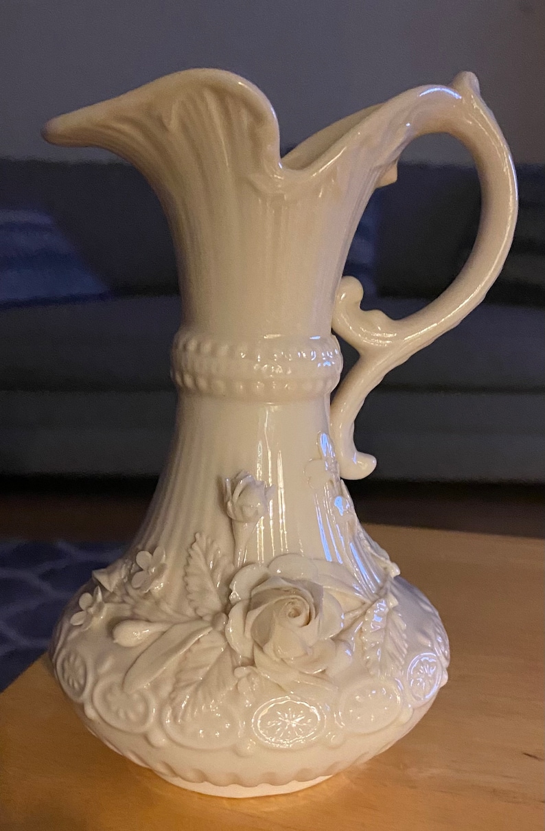 Belleek Aberdeen Pitcher Raised Floral - Etsy