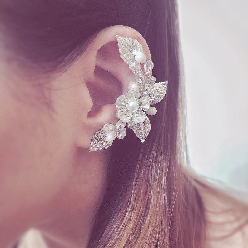 Ear Cuff No Piercing Wedding Ear Cuff Silver Ear Wrap Cuff Etsy