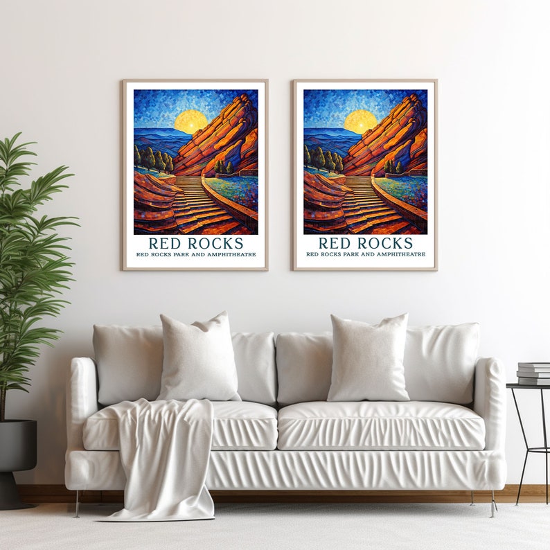Red Rocks Red Rocks Park and Amphitheatre Travel Poster Immerse ...