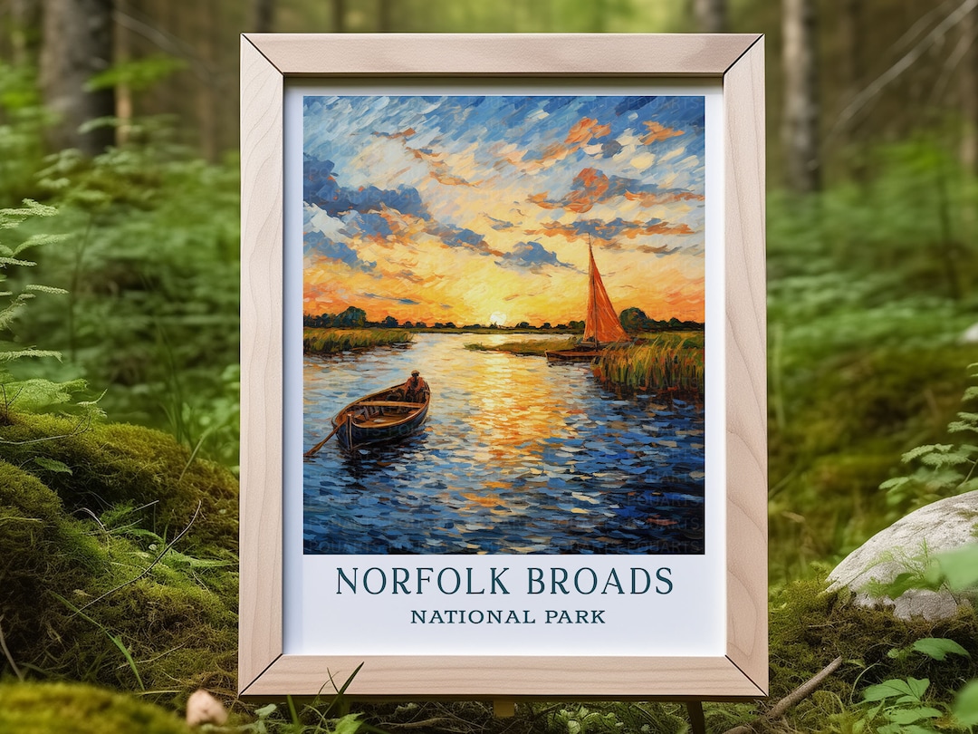 Norfolk Broads National Park Travel Poster Immerse Yourself in ...