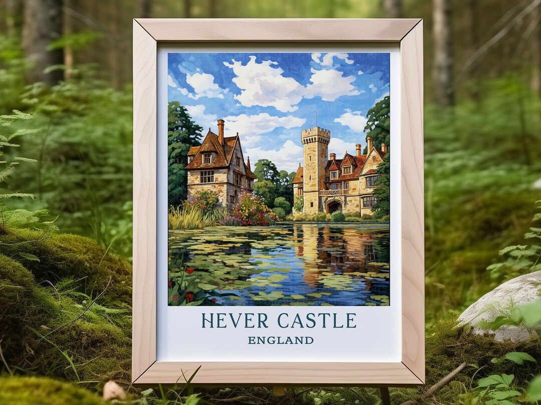 Hever Castle England Travel Poster Immerse Yourself in Masterpiece ...
