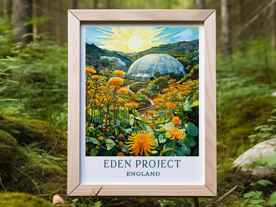 Eden Project England Travel Poster Immerse Yourself in Masterpiece Eden ...