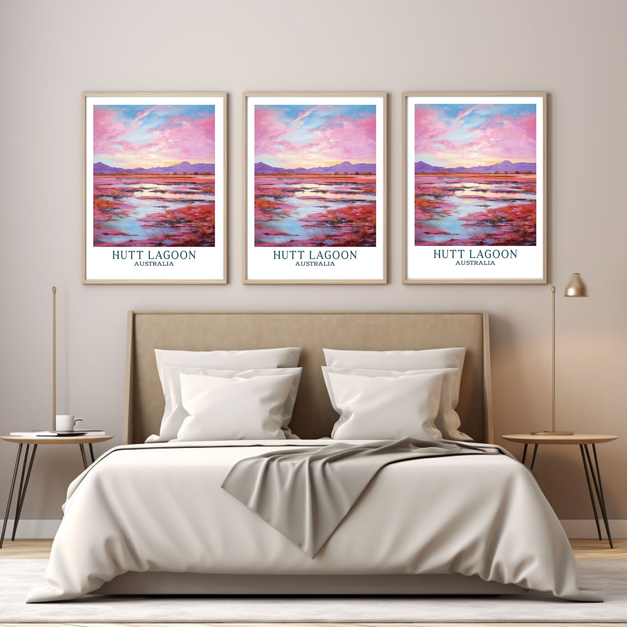Hutt Lagoon Australia Travel Poster Immerse Yourself in Masterpiece ...
