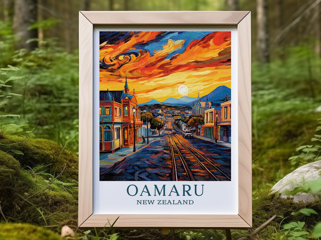 Oamaru New Zealand Travel Poster Immerse Yourself in Masterpiece Oamaru ...