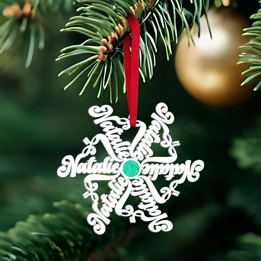 Custom Name Snowflake Ornament, 2024 Ornament, Name Flake Ornament ...