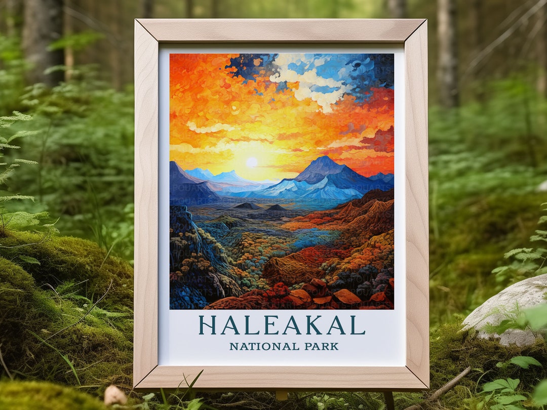 Haleakal National Park Travel Poster Immerse Yourself in Masterpiece ...