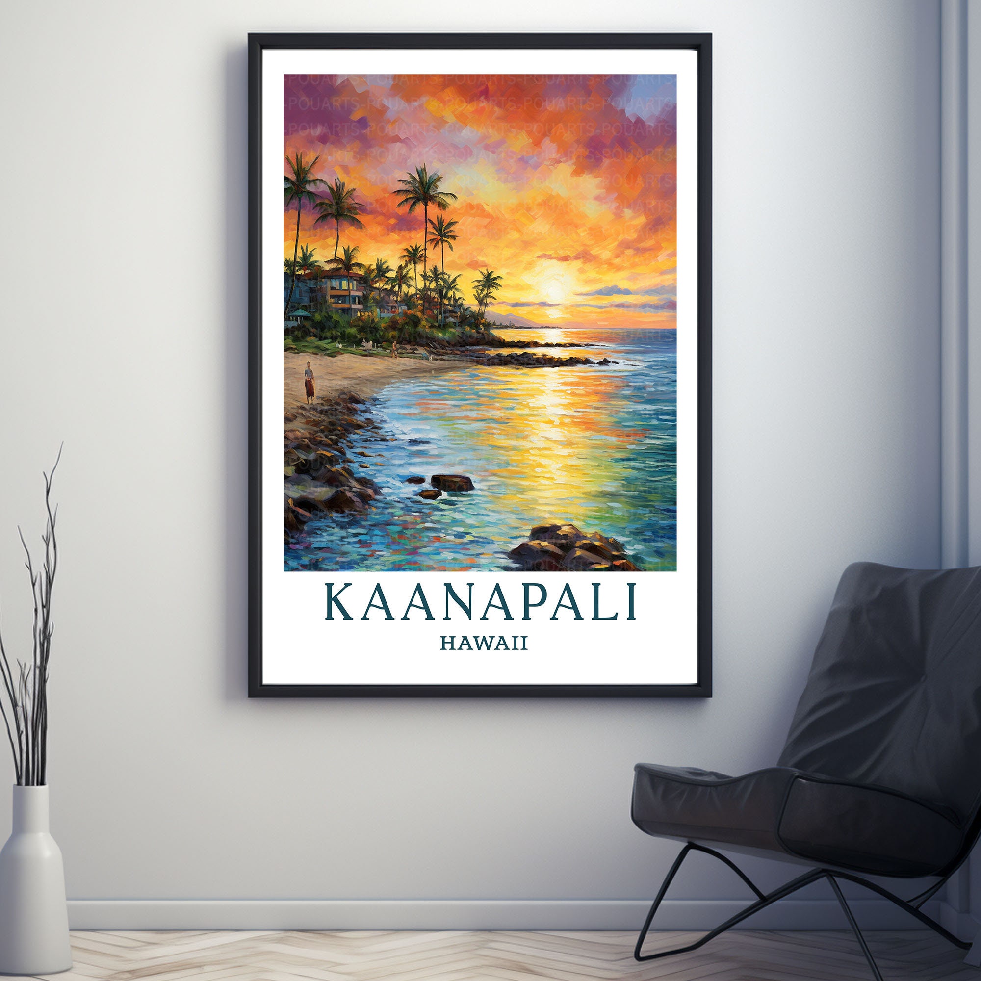 Kaanapali Hawaii Travel Poster Immerse Yourself in Masterpiece ...